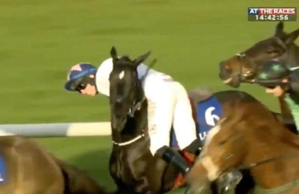 Irish jockey hangs on -- then wins -- in one of the great rides ever